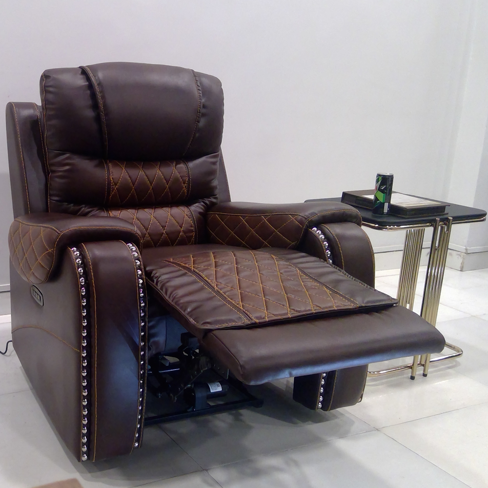 David Three Motor Electric Recliner - Brown & Rust – interiorinsight.pk