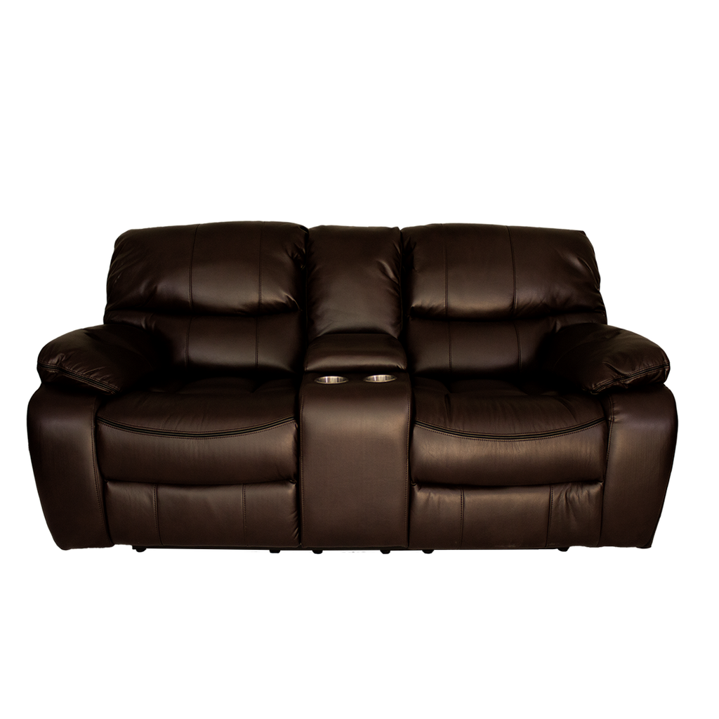 Blake Two Seater Manual Recliner Sofa with Center Table and Cupholders ...